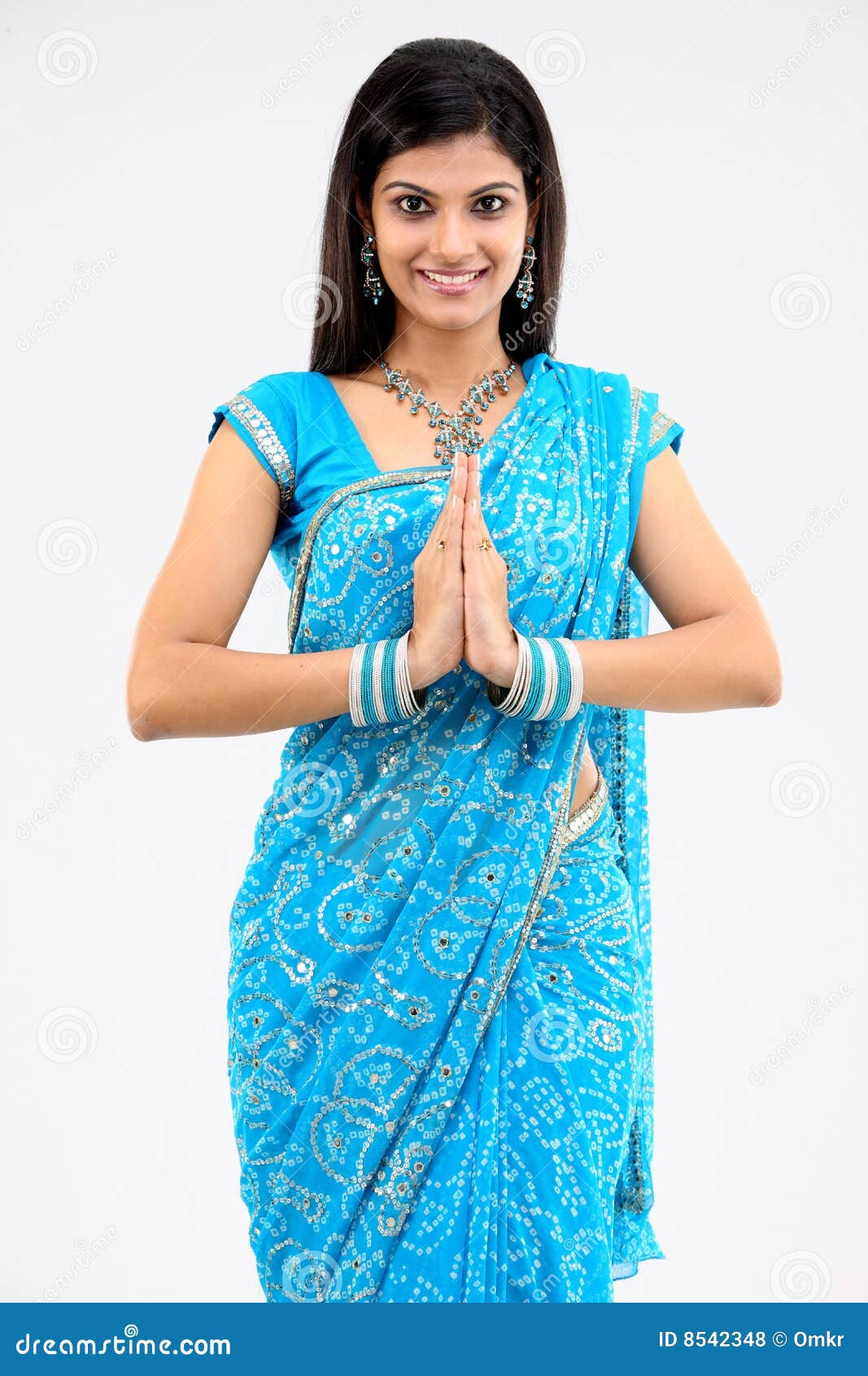 Slim Girl with Welcome Action Stock Photo - Image of people, clothes ...