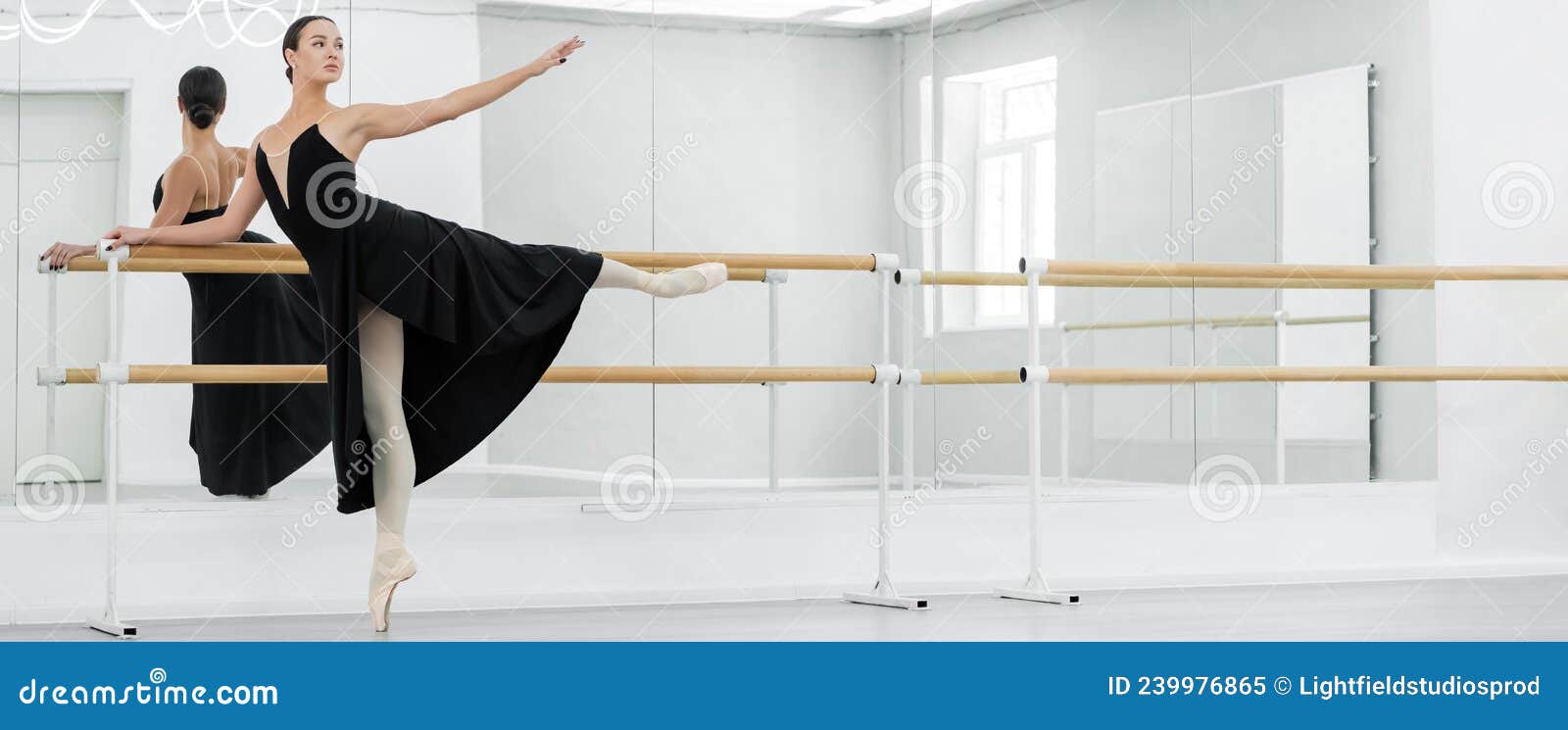 Slim and Graceful Ballerina Practicing Ballet Stock Image - Image of ...