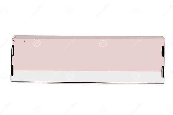 Slim Rectangular Box with Two-tone Design: Soft Pink Top, White Bottom ...