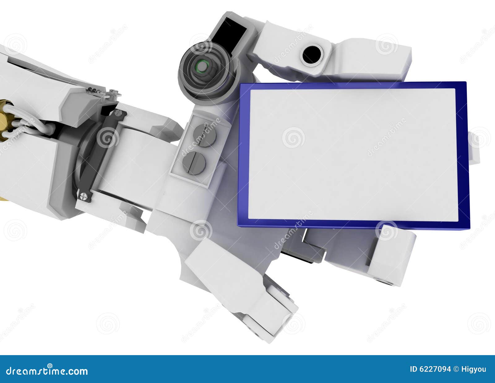 Slim Robot Arm, Blue Sign stock illustration. Illustration of machine ...