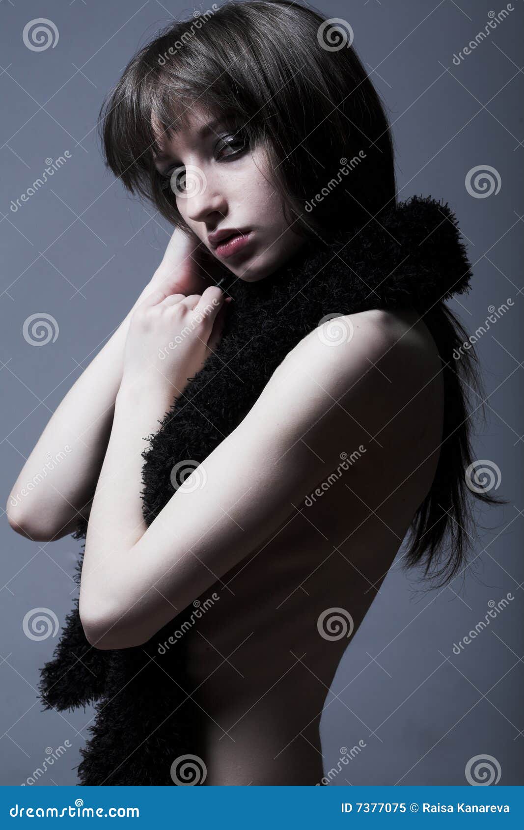 Slim Brunette Stock Image Image Of Cute Beautiful Long 7377075