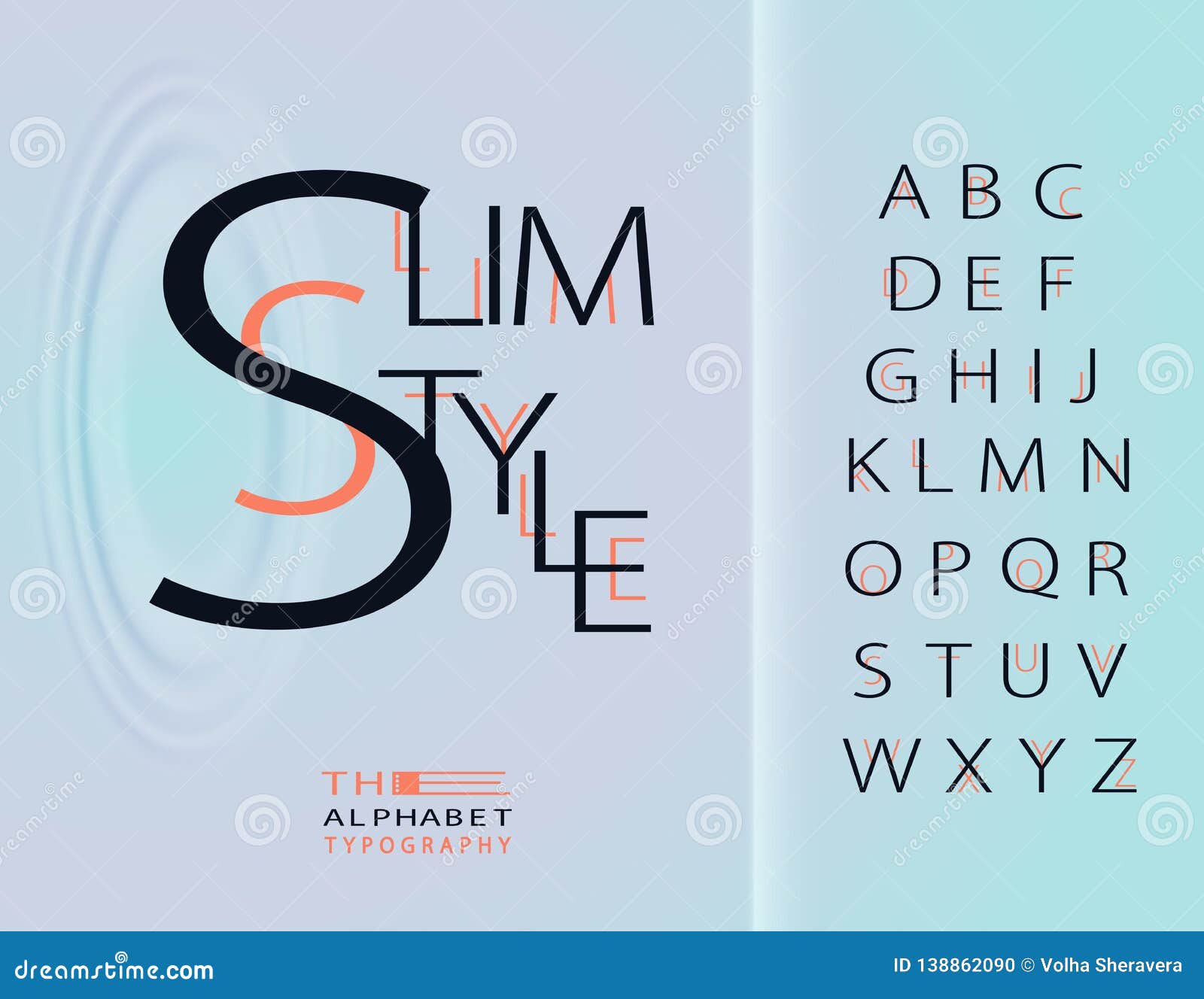 `Slim Style` Vector of Modern Bold Font and Alphabet, Typeface ...
