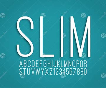 Slim Thin Font Alphabet and Numbers Vector Stock Vector - Illustration ...