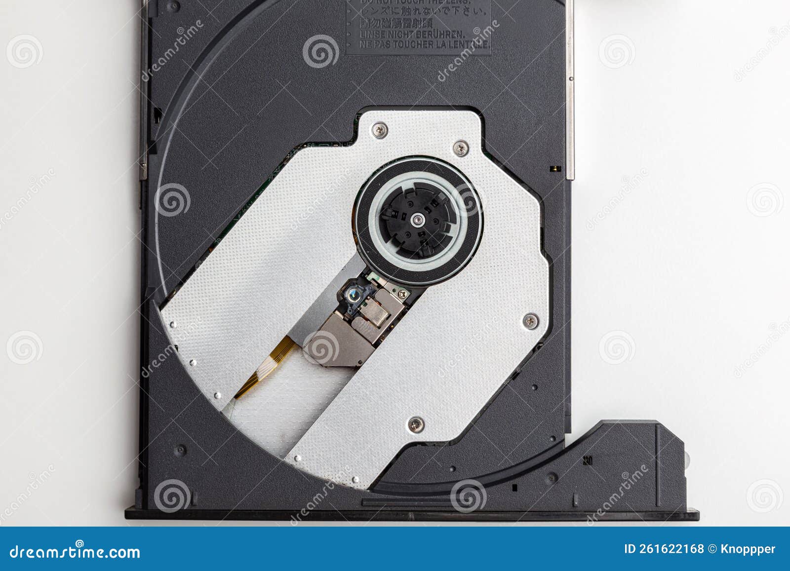 A Slim Type Open Optical Disc Drive Stock Photo - Image of laser ...
