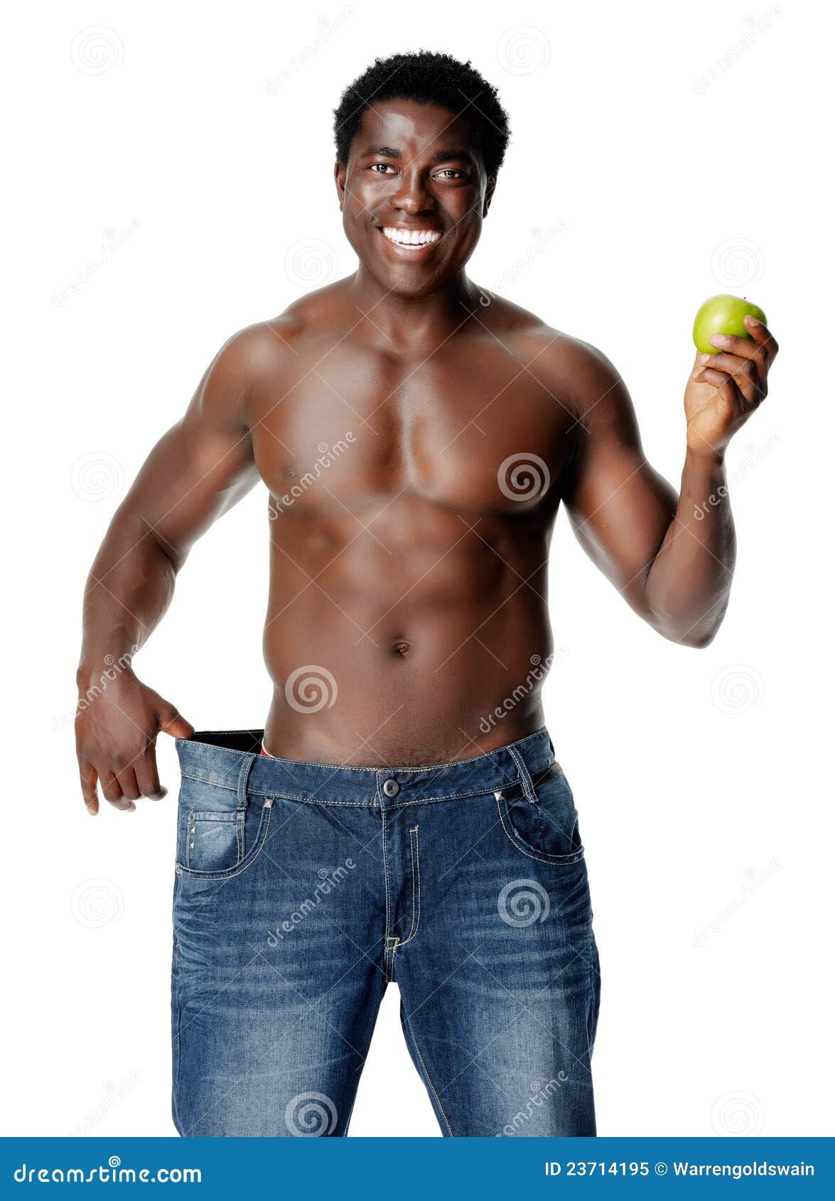 Slim weighloss man stock image. Image of isolated, expression - 23714195