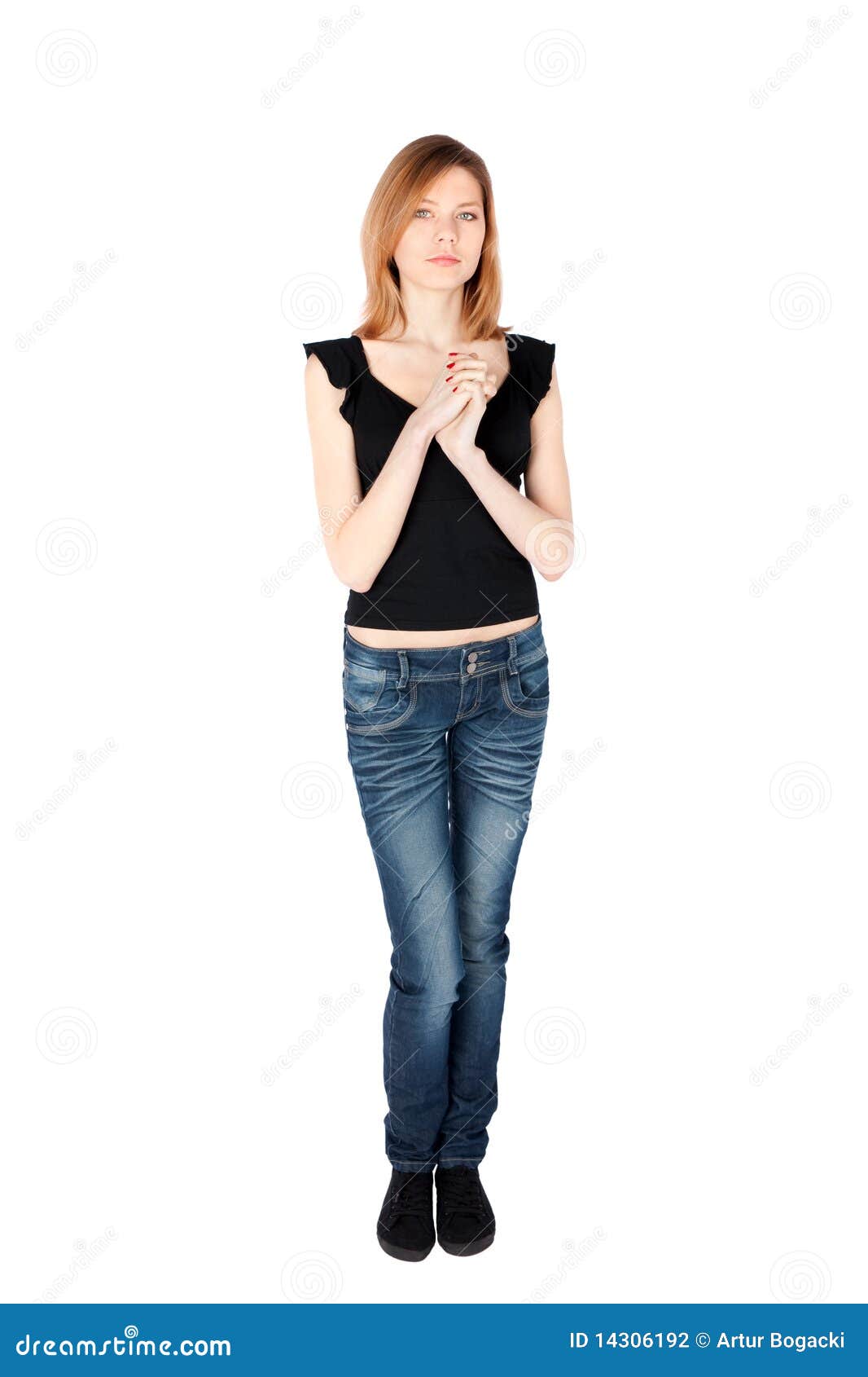 Slim Woman Standing stock photo. Image of young, modest - 14306192