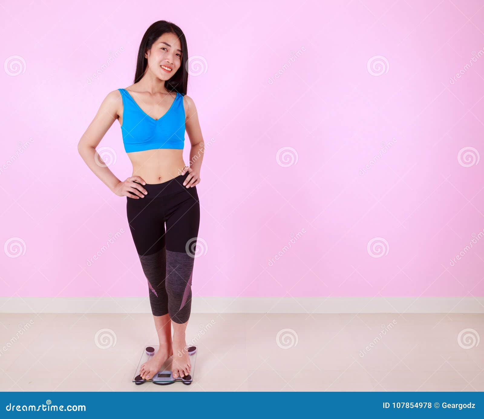 Woman Standing on a Weight Scale Stock Photo - Image of female ...