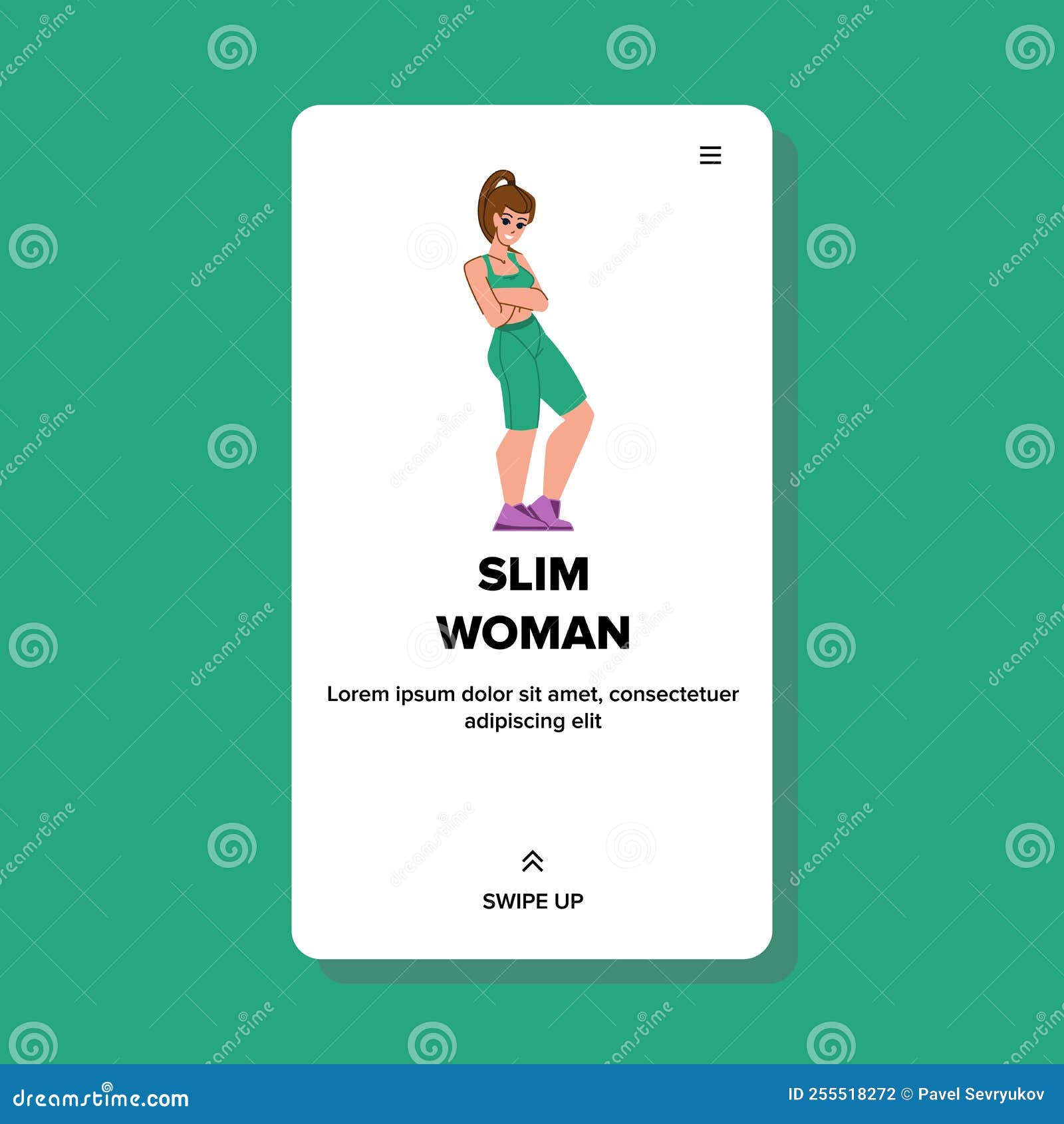 Slim Woman Vector Stock Vector Illustration Of Person 255518272