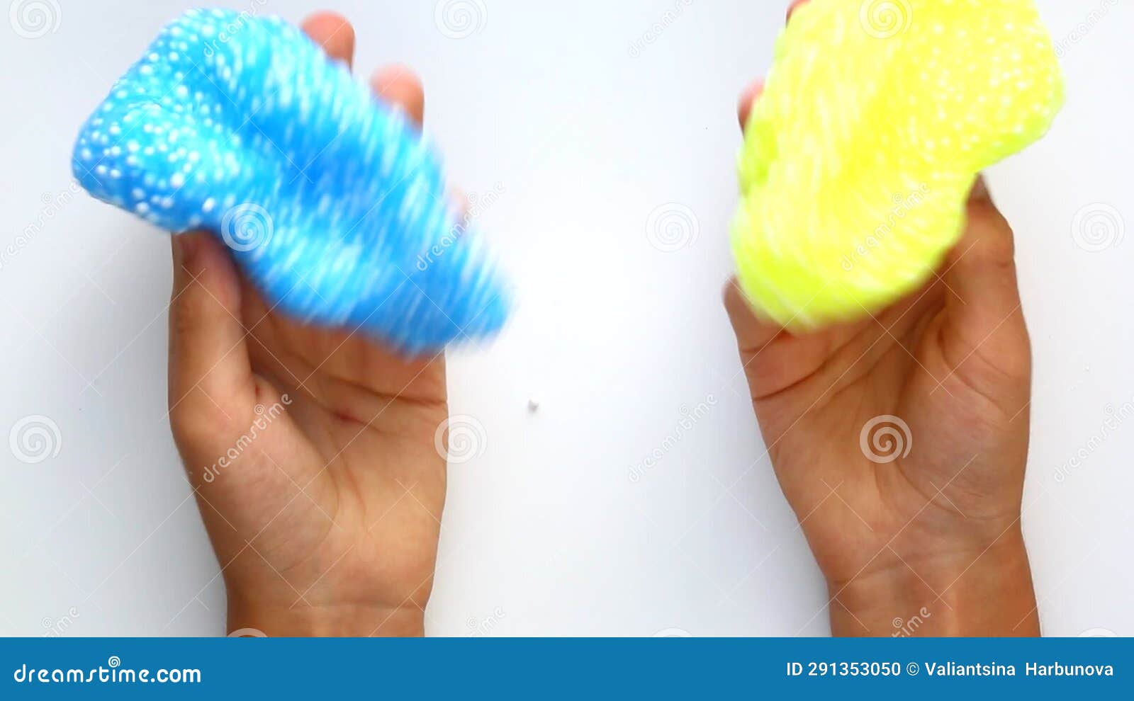 Slime Blue and Yellow. Foam Slime with Foam Balls Stock Footage - Video ...