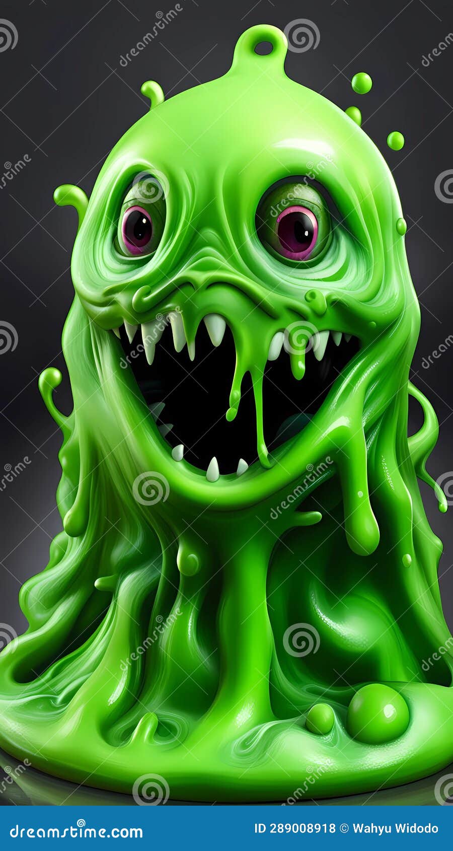 Slime Monster 3D Cartoon Character Illustration AI Generated Stock ...