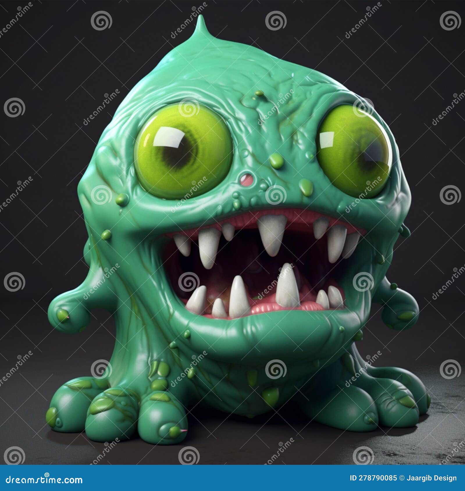 Slime monster stock illustration. Illustration of character - 278790085
