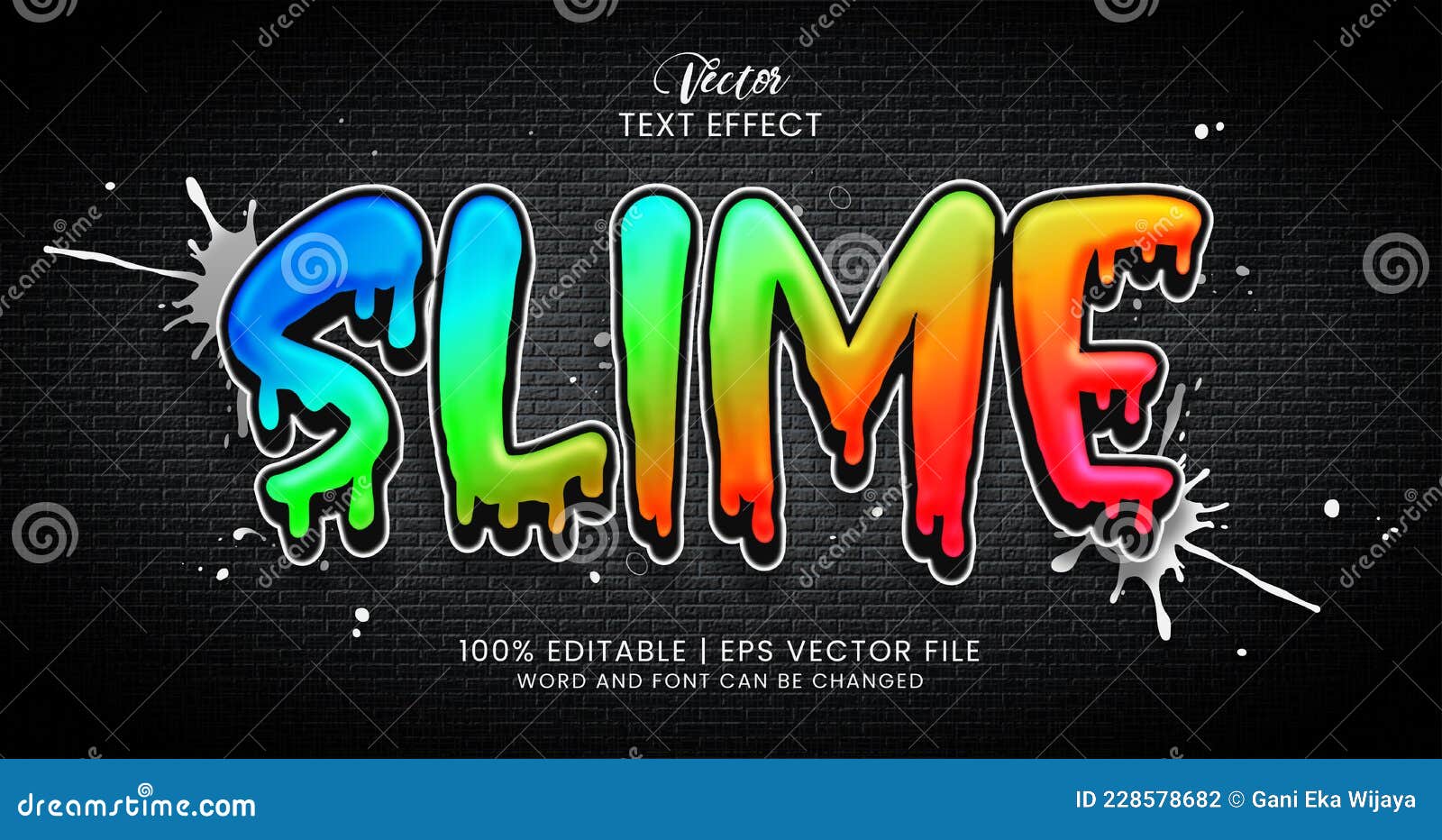 Slime text effect template stock vector. Illustration of headline ...