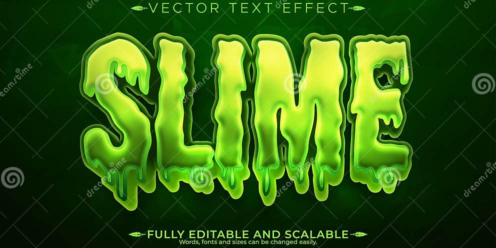 Slime Text Effect, Editable Green and Sticky Text Style Stock Vector ...
