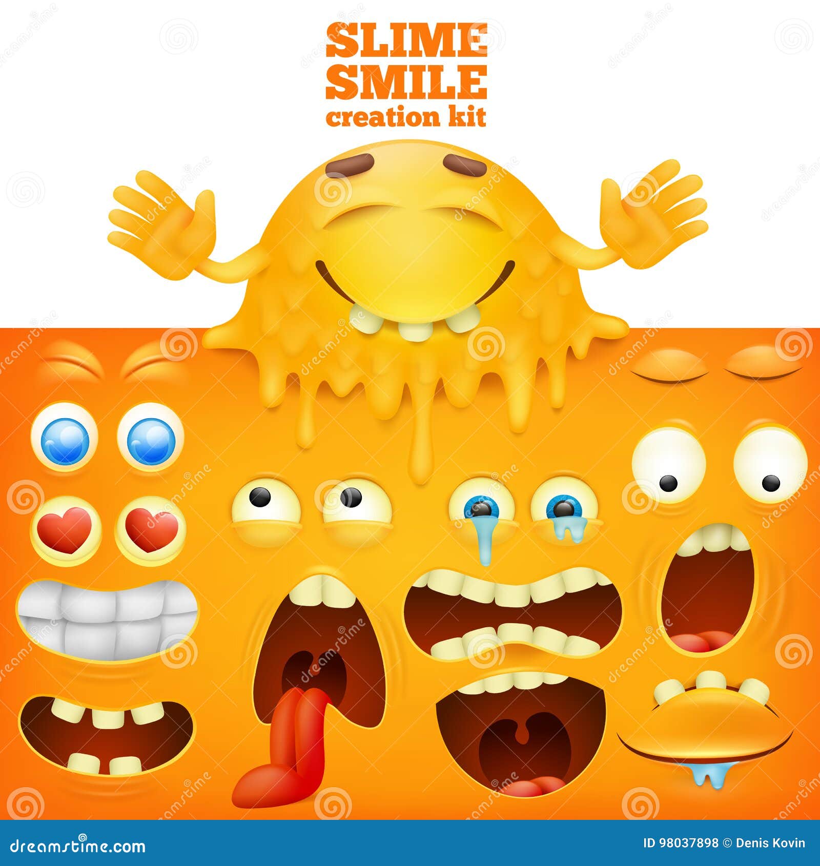 Slime Yellow Smiley Face Cartoon Characters Stock Photography ...