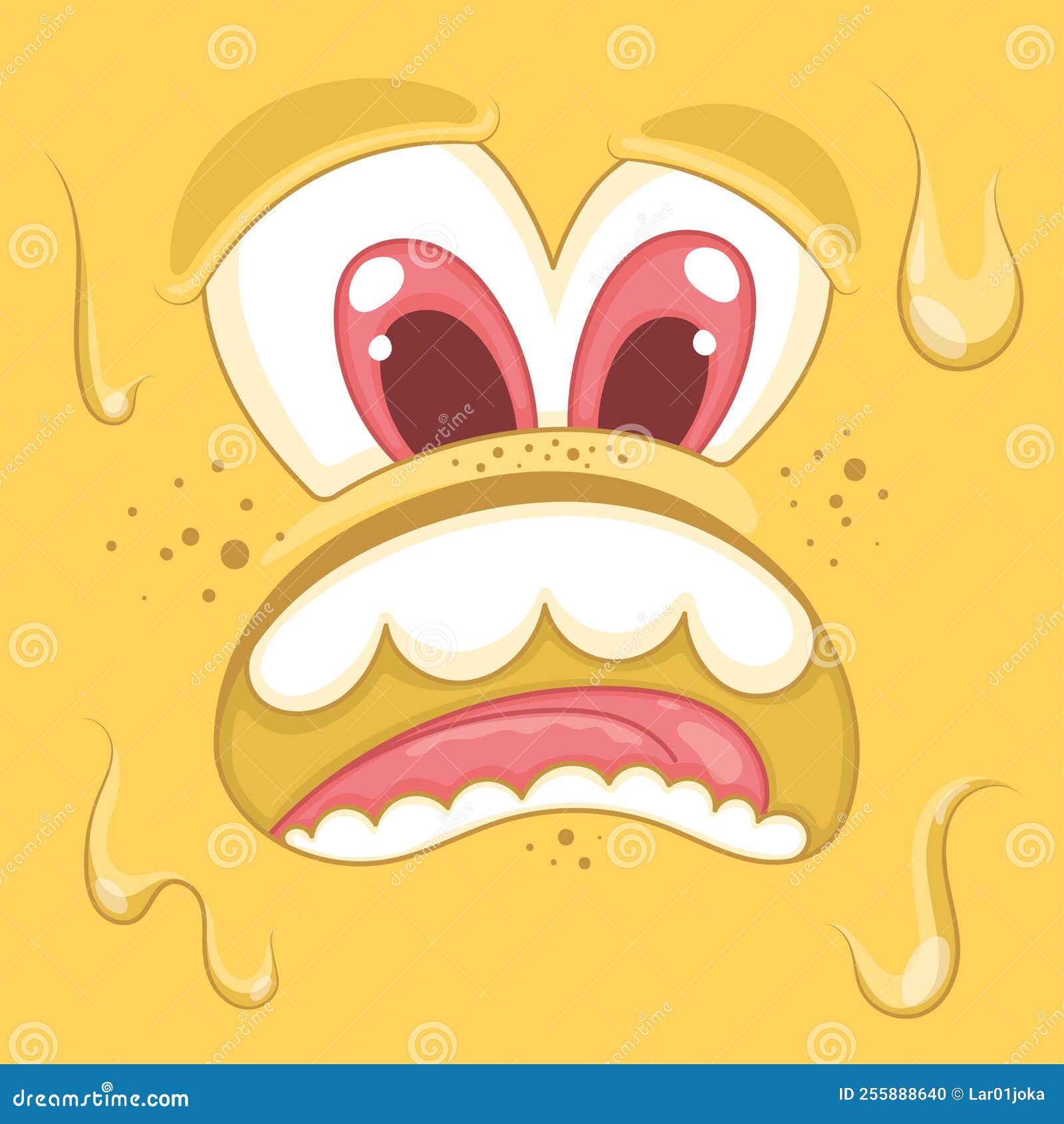 Slimed Sad Monster Face Background Vector Stock Vector - Illustration ...