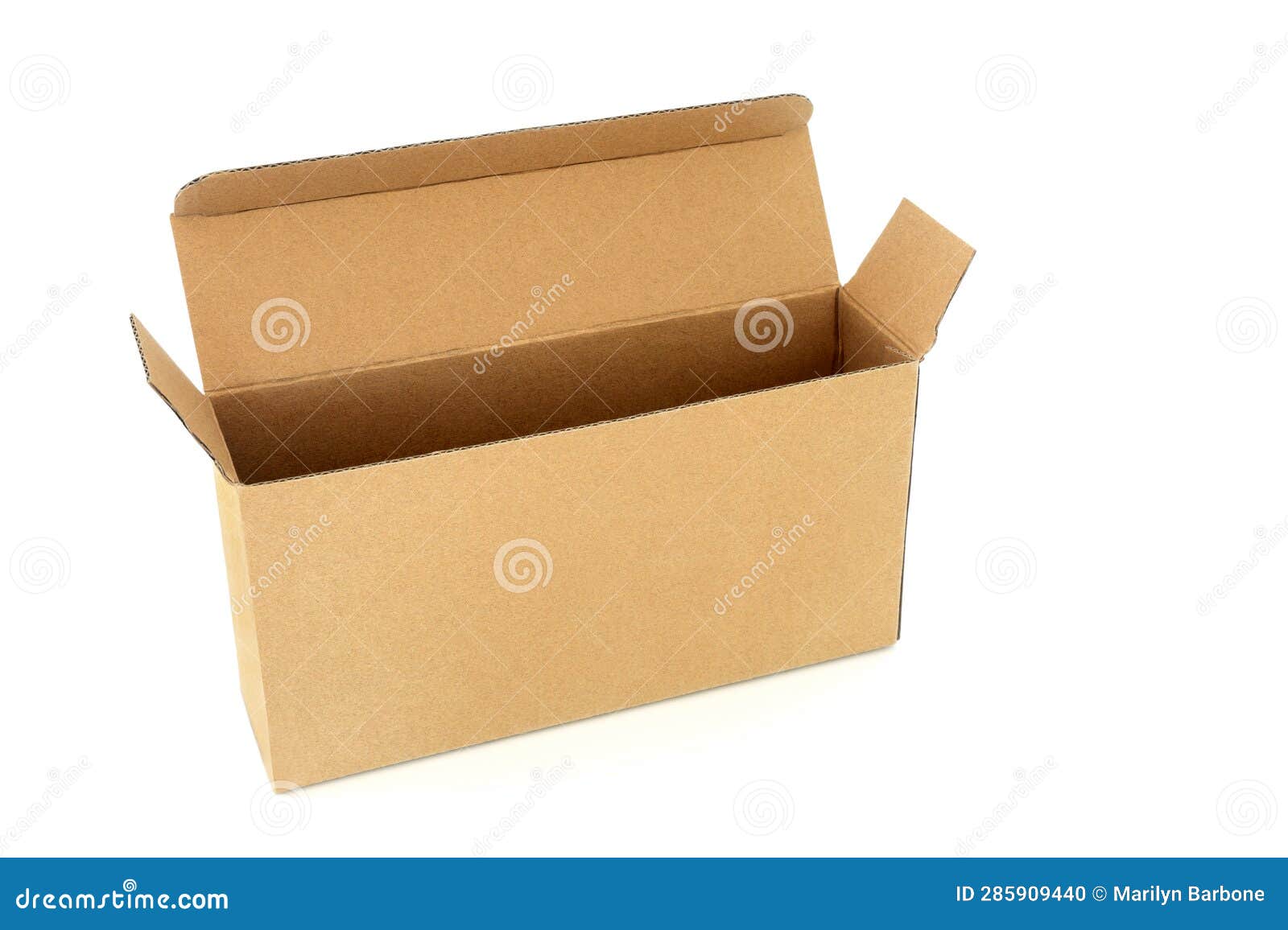 Slimline Brown Cardboard Rectangular Shape Box Stock Photo - Image of ...