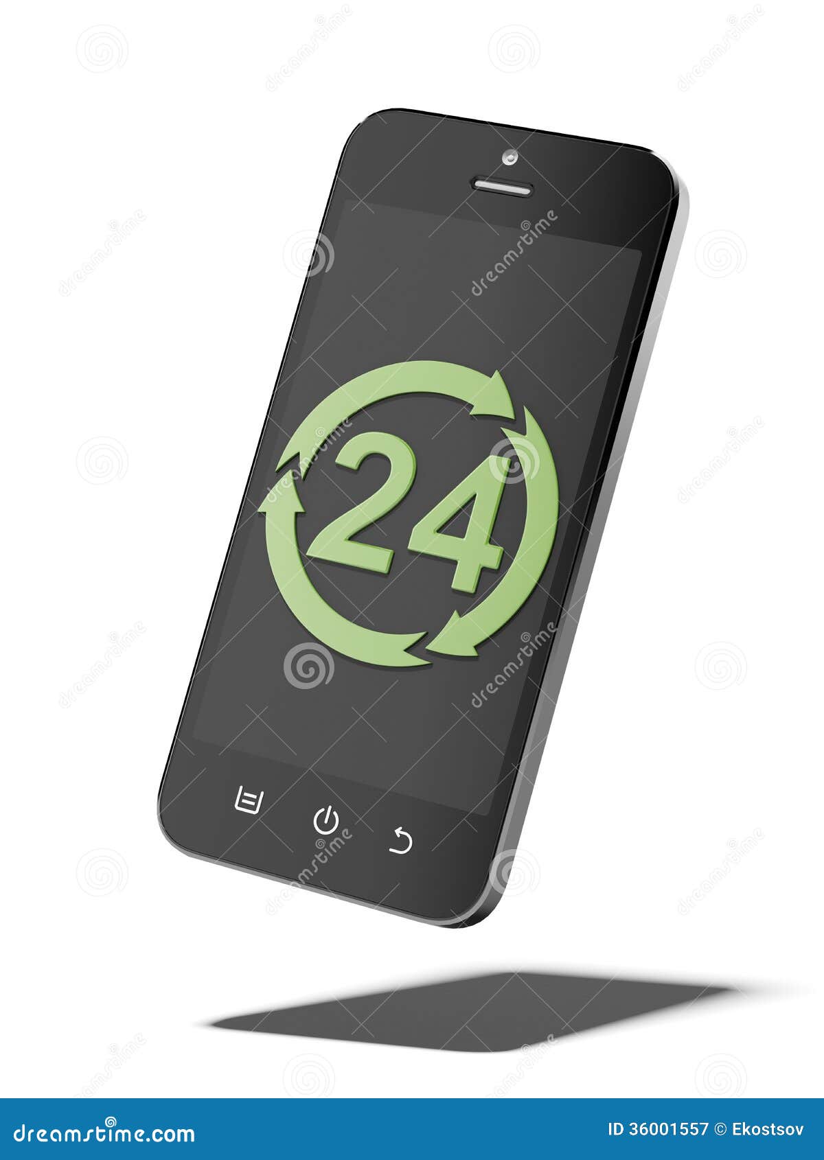 Slimme Telefoon Met De Hele Dag Symbool Stock Afbeelding - Image of ...