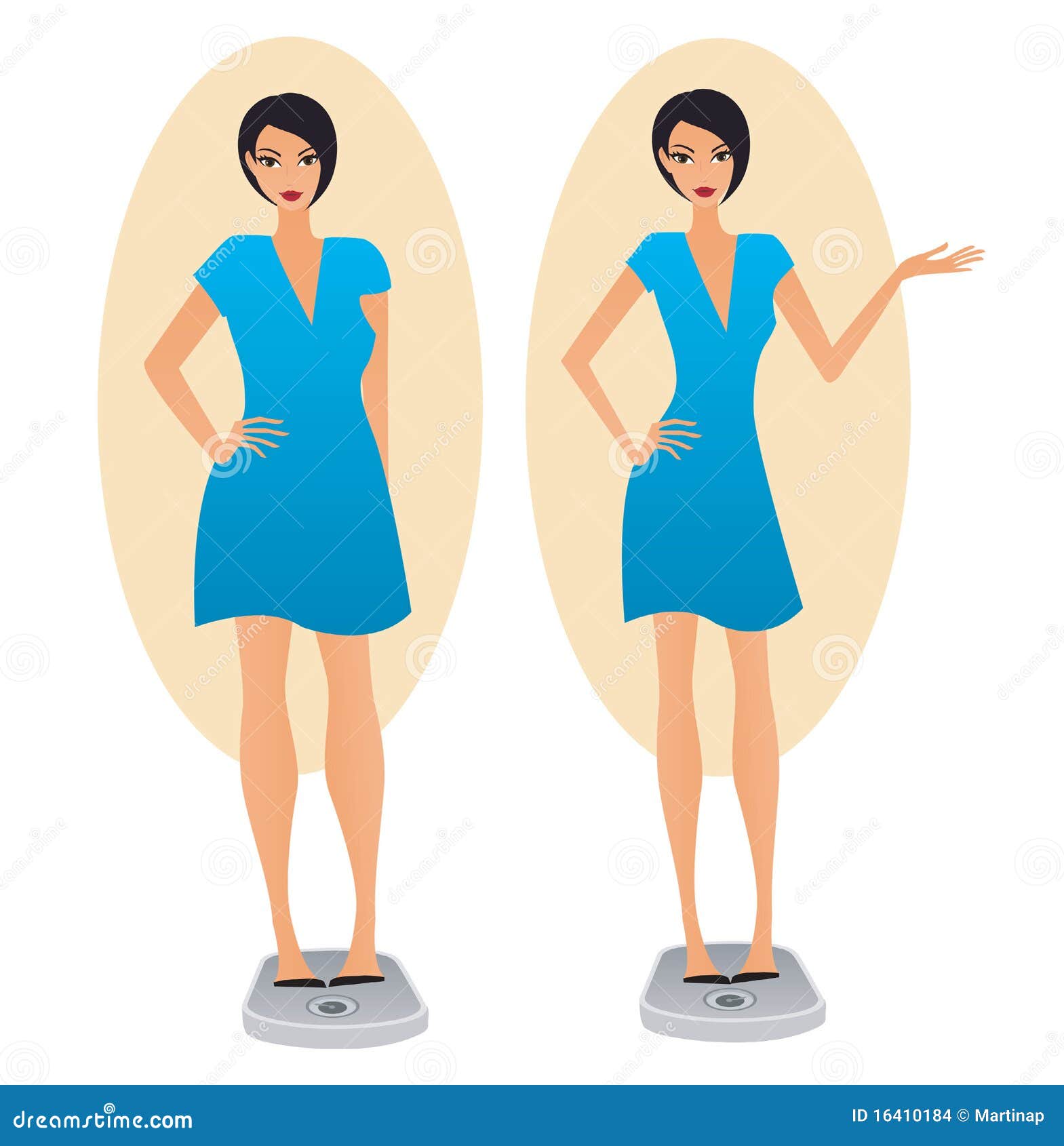 Slimming girl stock vector. Illustration of woman, slim - 16410184