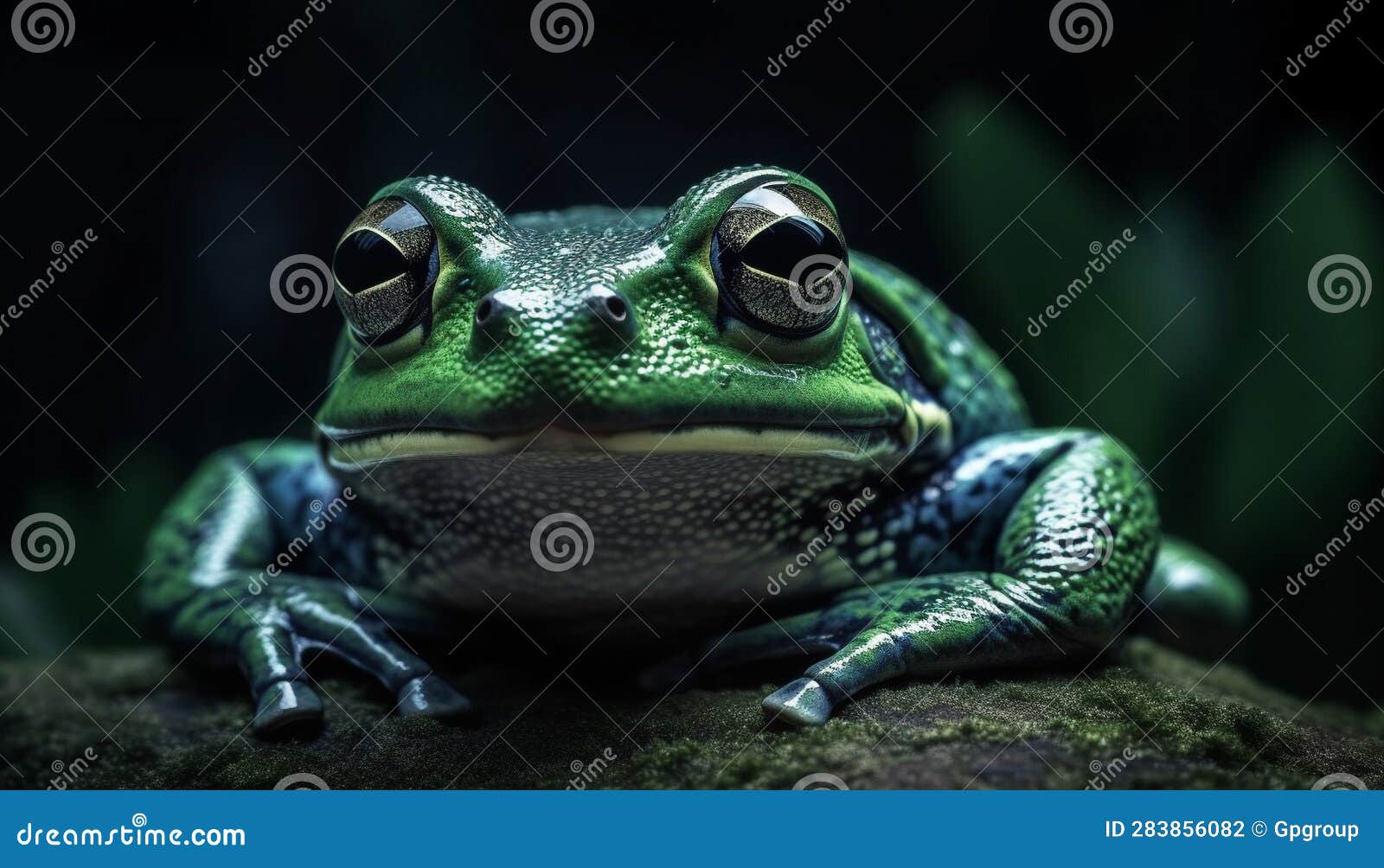 Slimy Toad Sitting on Wet Leaf Staring Generated by AI Stock ...