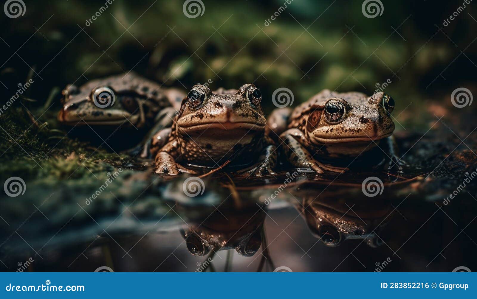 Slimy Toad Sitting in Wet Swamp Water Generated by AI Stock ...