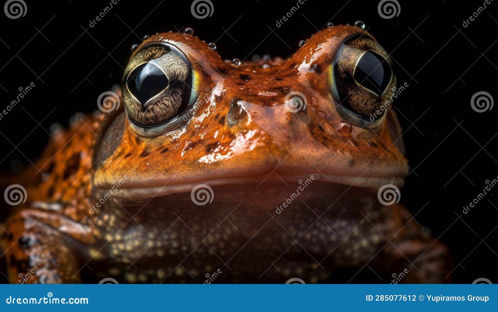 A Slimy Toad Staring, Its Red Eyes Watching, in the Forest Generated by ...