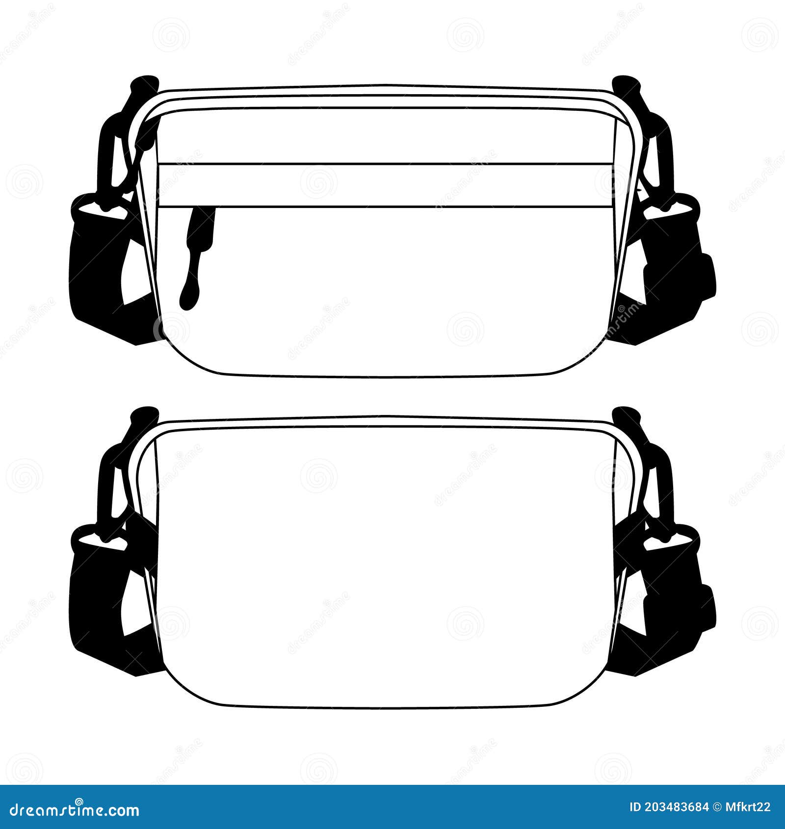Sling Bag Vector Illustration Flat Outline Template Stock Vector ...