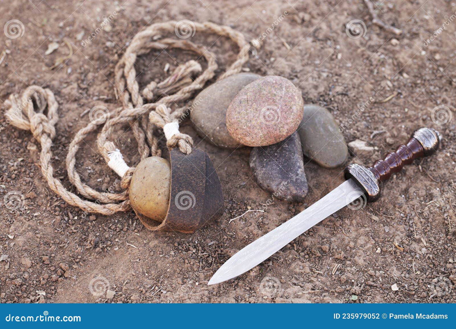 The Sling of David with Five Smooth Stones and Goliaths Sword Stock ... The Sling of David with Five Smooth Stones and Goliaths Sword Stock ...