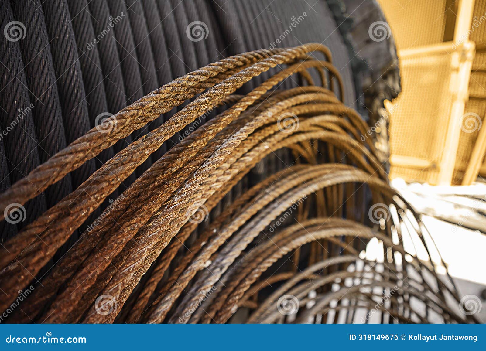 The Sling Inside Machine Sling Drum are Tangle and Misaling Stock Photo ...
