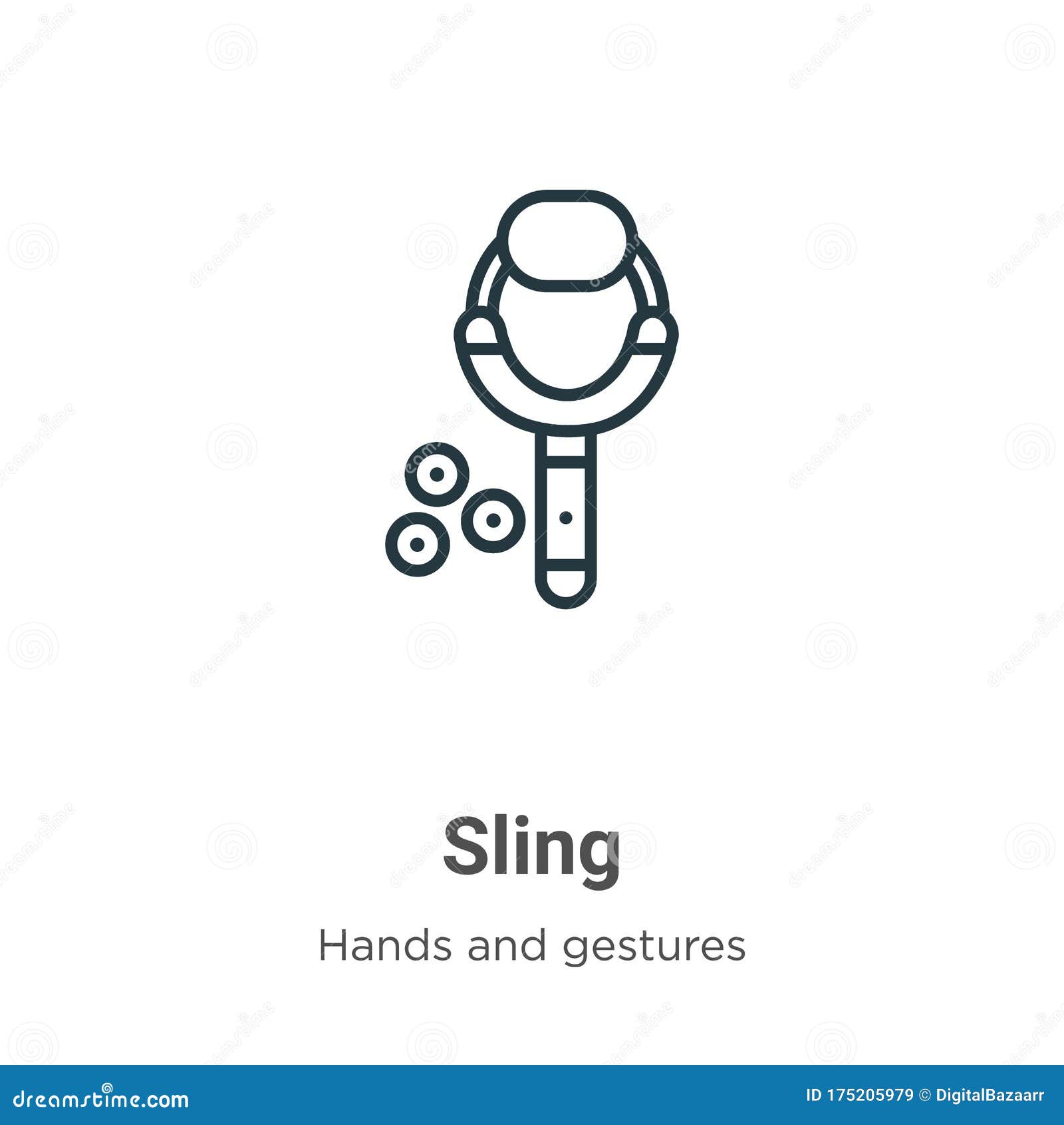 Sling Outline Vector Icon. Thin Line Black Sling Icon, Flat Vector ...