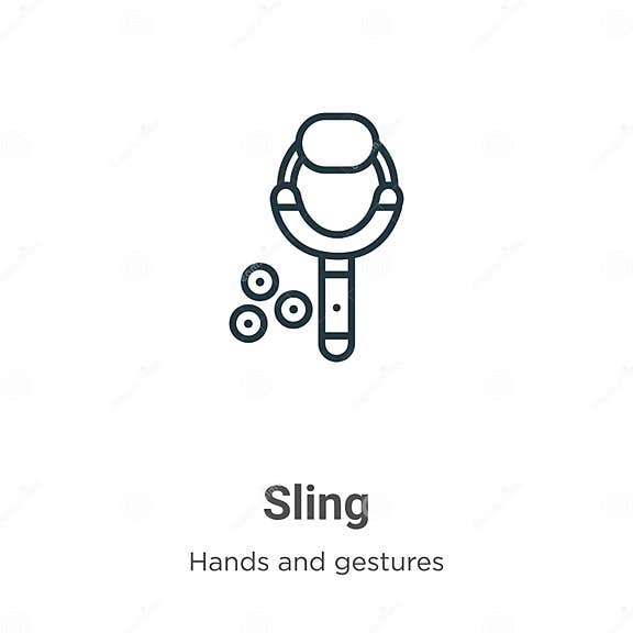 Sling Outline Vector Icon. Thin Line Black Sling Icon, Flat Vector ...