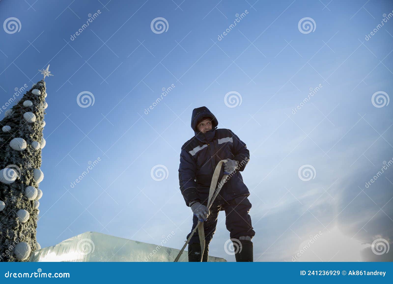 The Slinger Slings the Load with a Tape Sling Stock Image - Image of ...