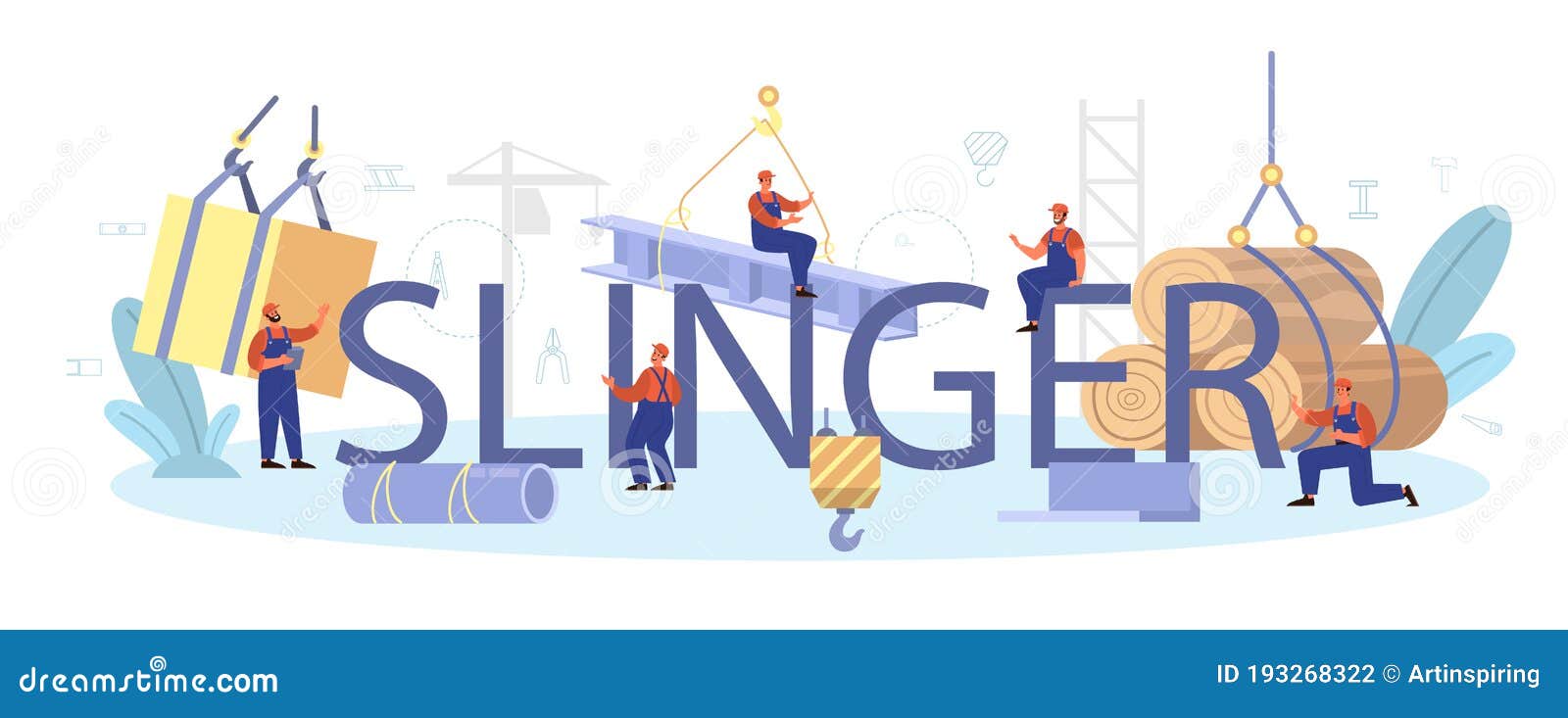 Slinger Typographic Header. Professional Workers of Constructing Stock ...