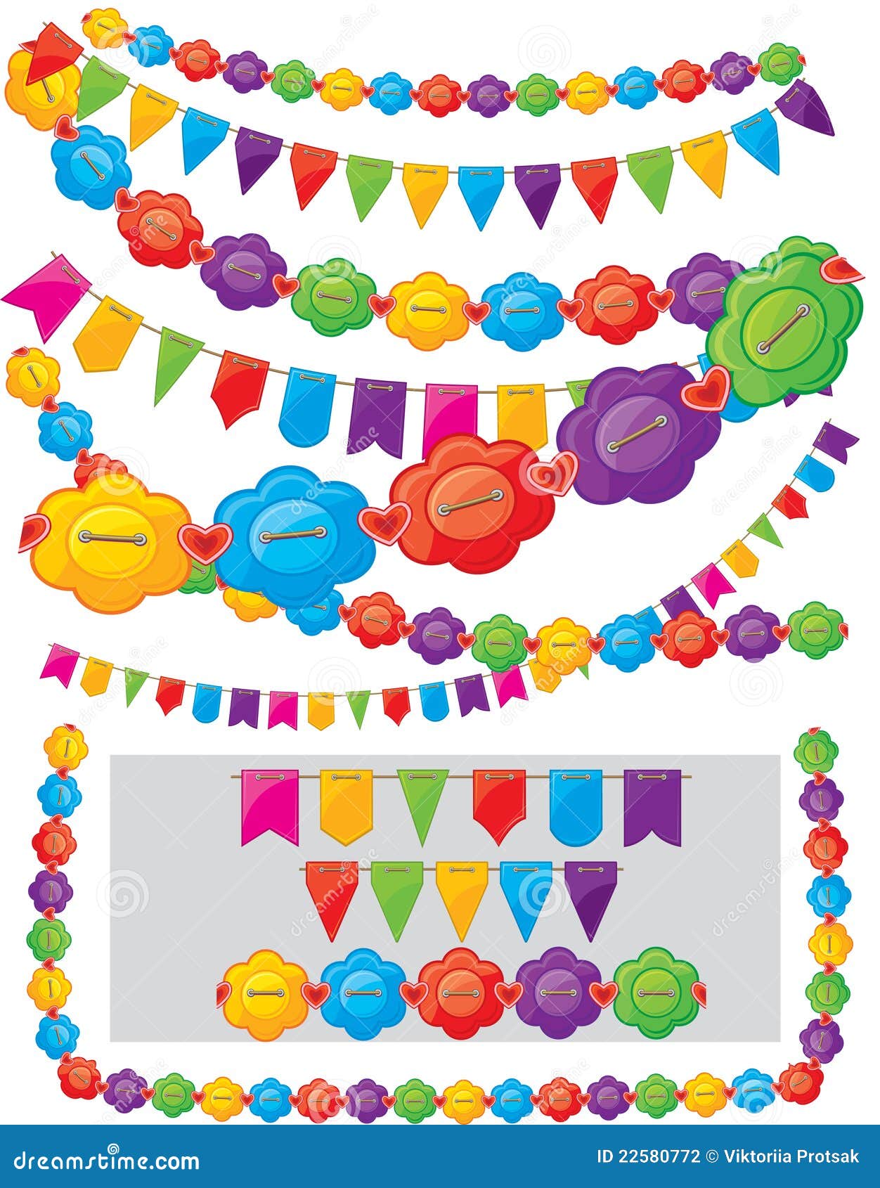 Slinger Van Bloemen En Vlaggen Vector Illustratie - Illustration of ...