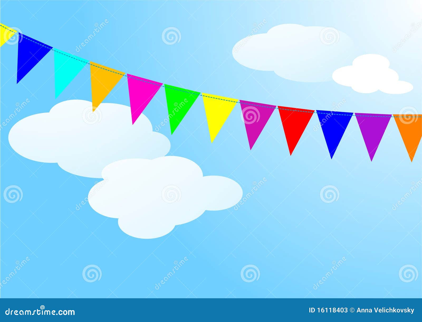 Slinger Van Gekleurde Vlaggen Vector Illustratie - Illustration of ...