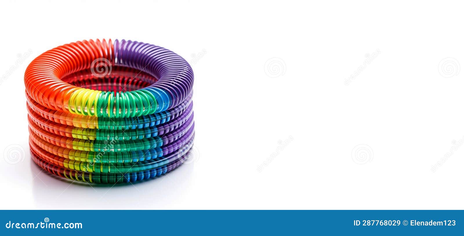 Slinky on White Background. Abstract Colorful Curvy Toy Stock ...