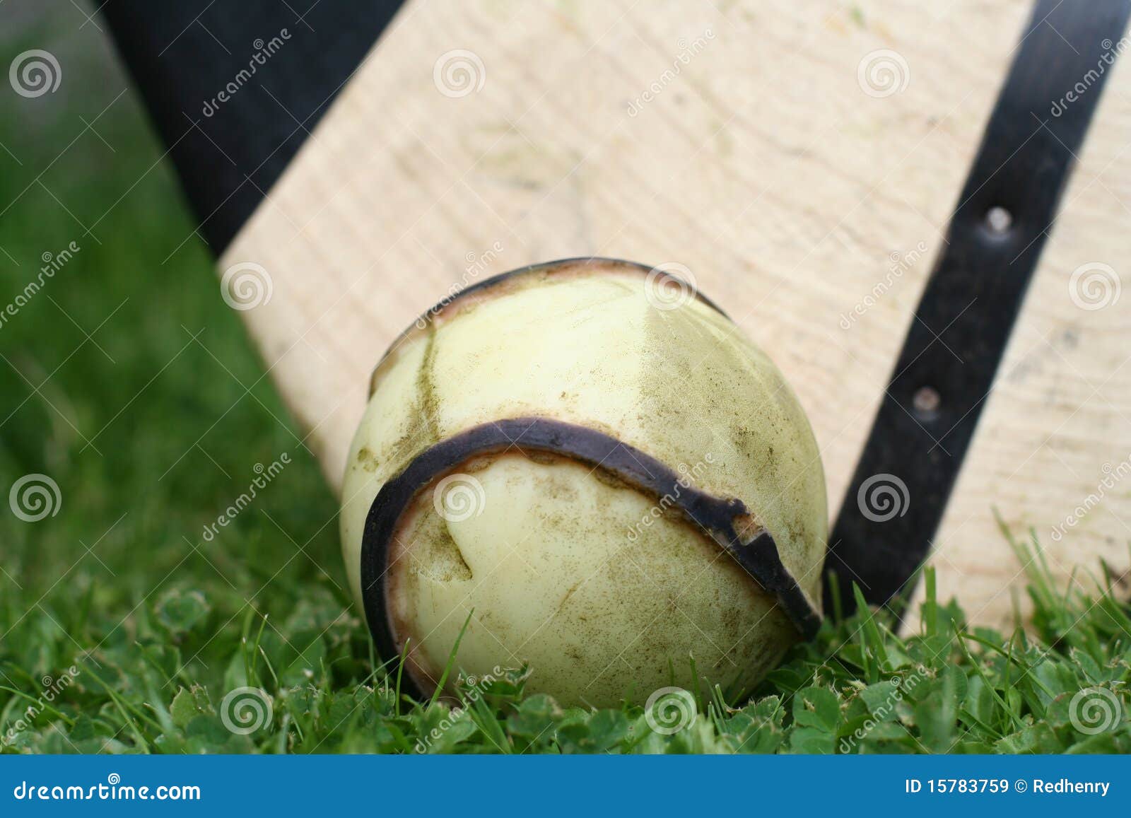 Irish Sliotar with Hurl in the Background Stock Image - Image of black ...