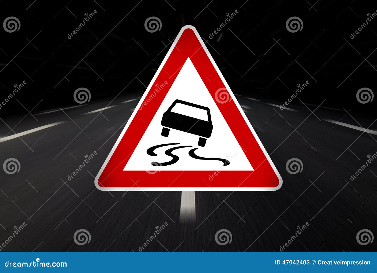 Slip danger sign stock image. Image of road, traffic - 47042403