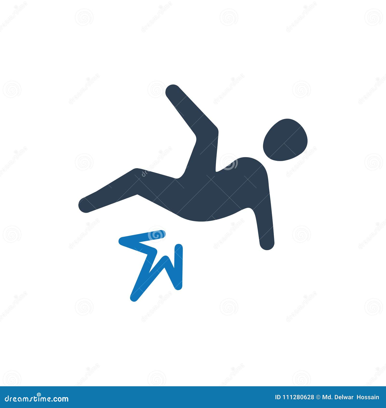 Slip Icon stock vector. Illustration of icon, road, accident - 111280628