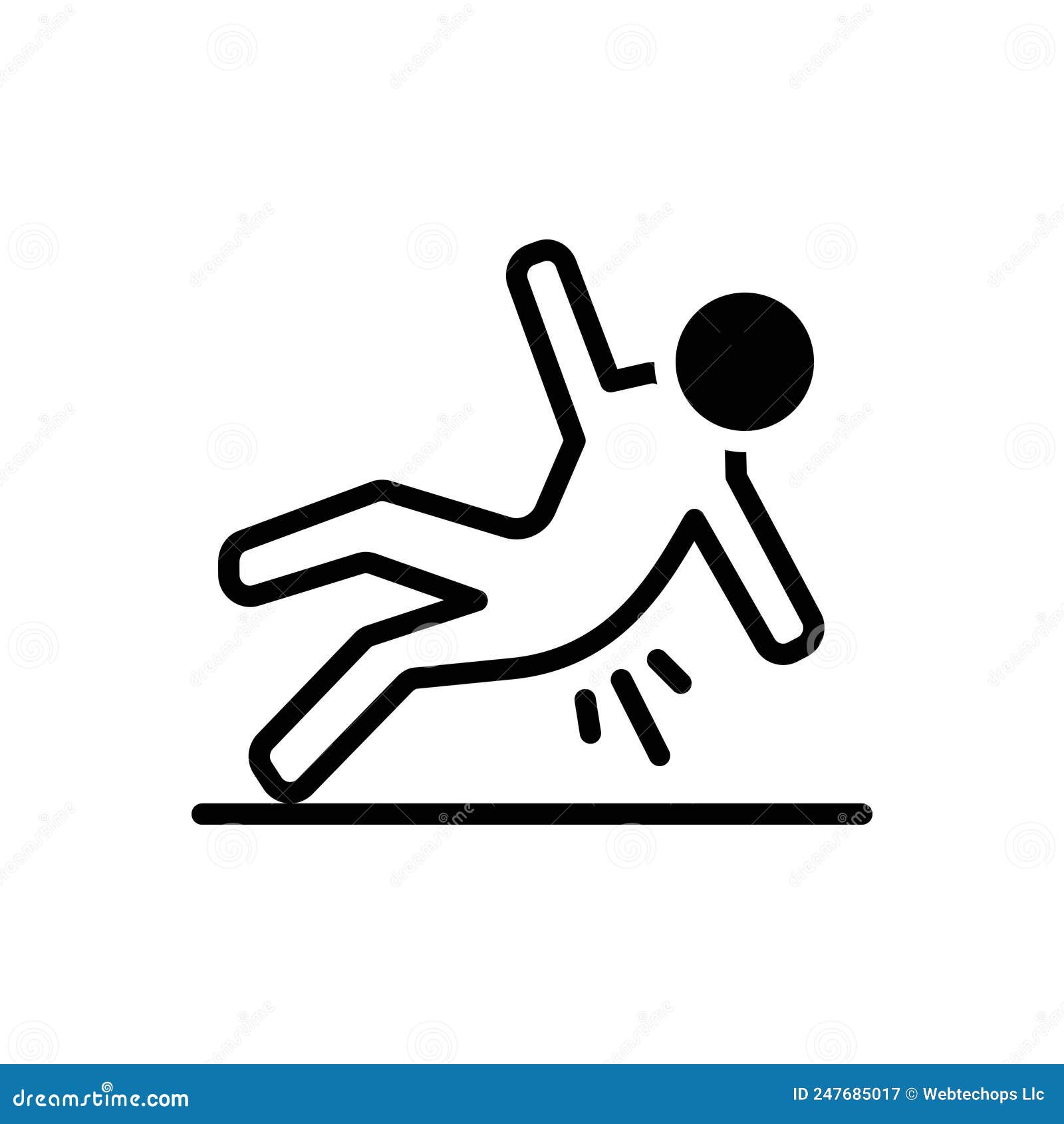 Black Solid Icon for Slip, Wet and Fall Stock Vector - Illustration of ...