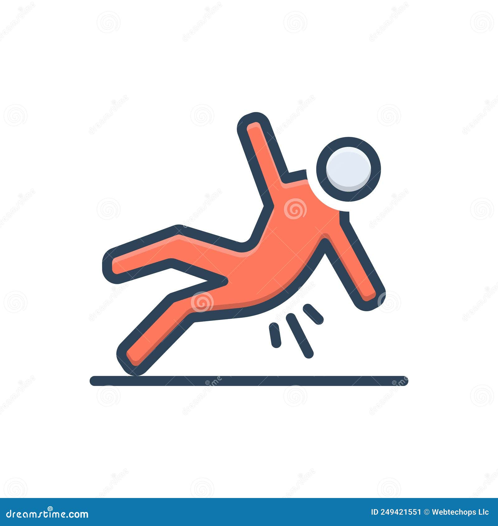 Color Illustration Icon for Slip, Wet and Fall Stock Illustration ...