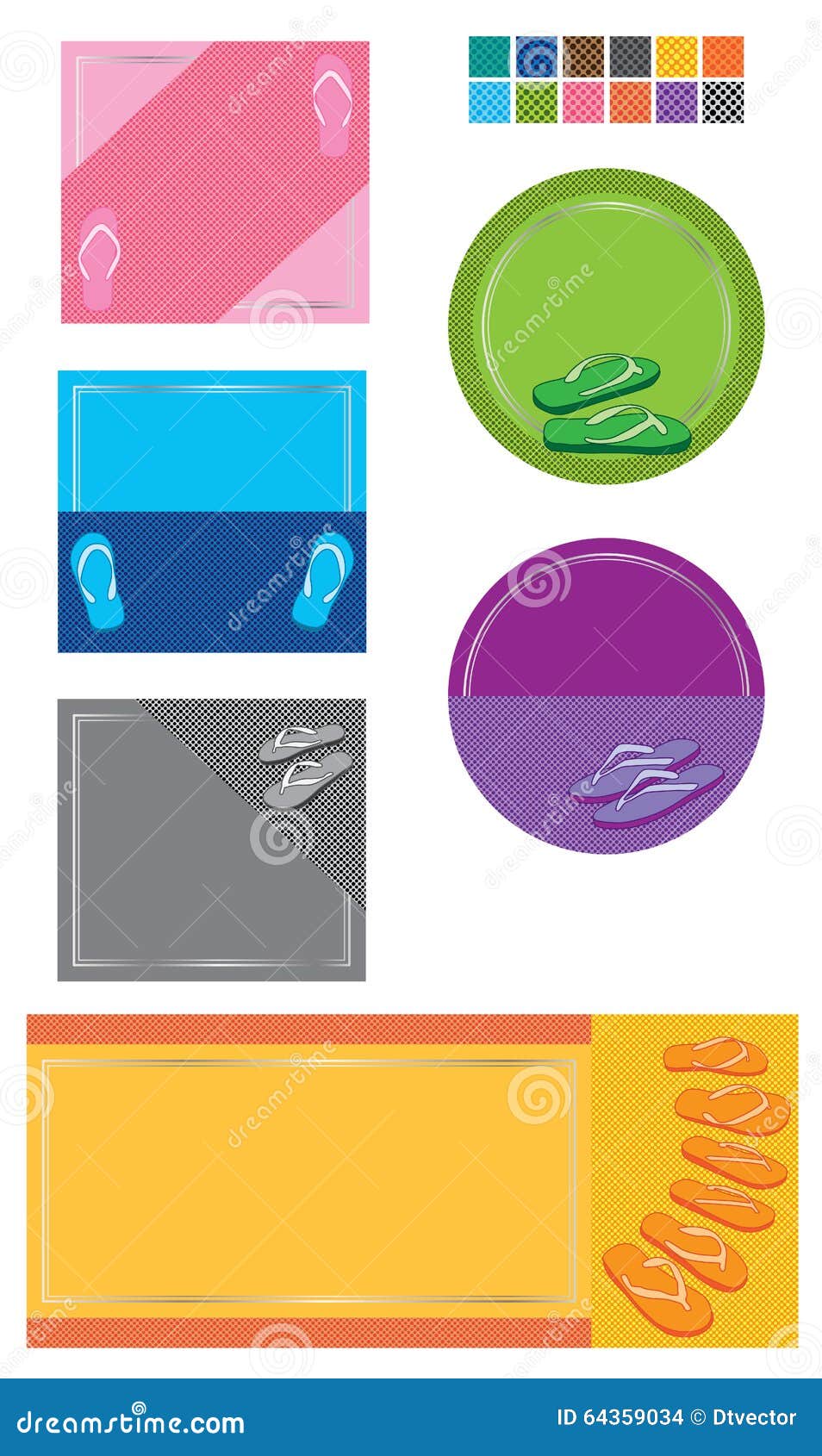 Slipper frame set stock vector. Illustration of flipflops - 64359034
