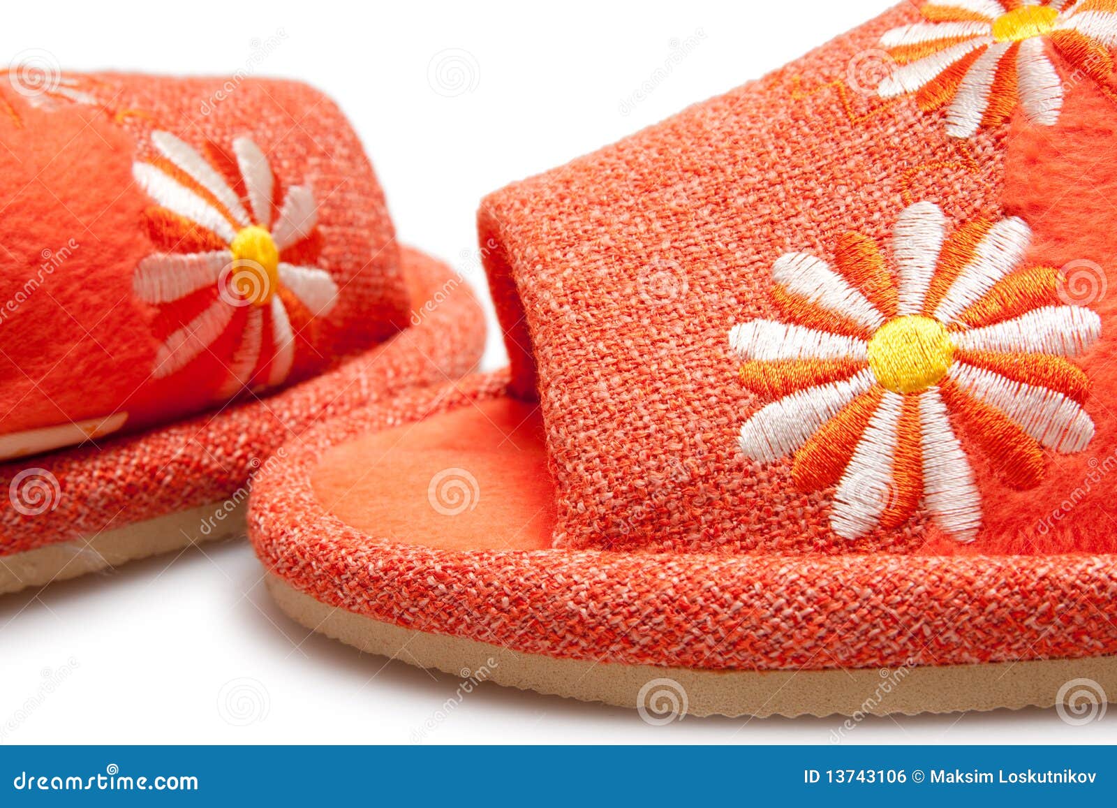 Slippers stock photo. Image of studio, orange, fluffy - 13743106
