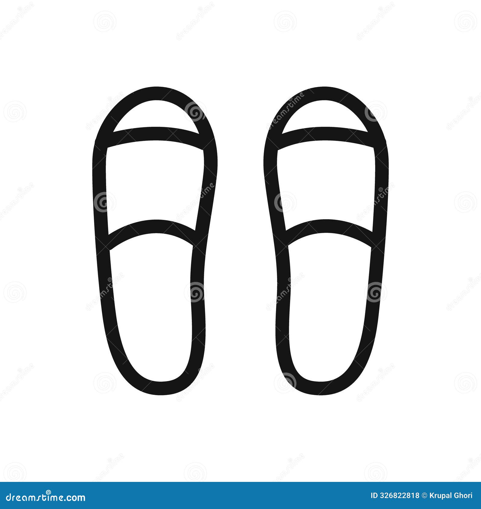 Slippers Icon Linear Vector Graphics Sign Stock Illustration ...