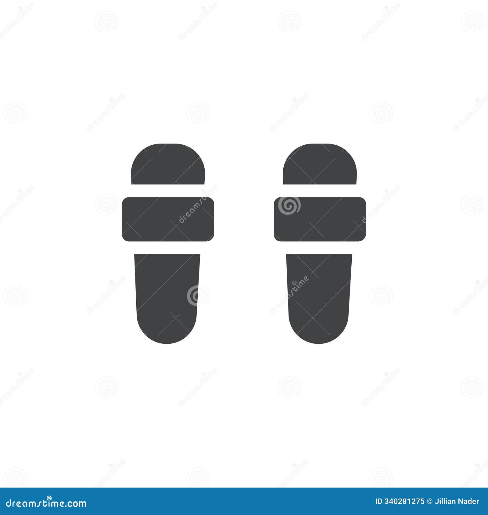 Slippers Icon Simple Vector Symbol Stock Vector - Illustration of black ...