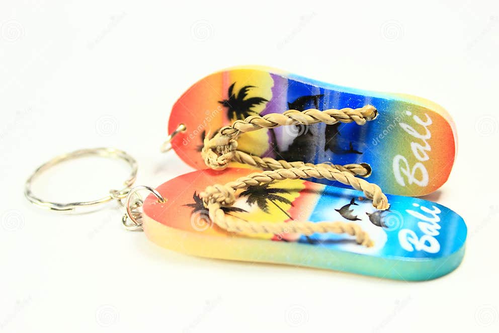 Slippers key chain stock image. Image of bali, isolated - 18100735