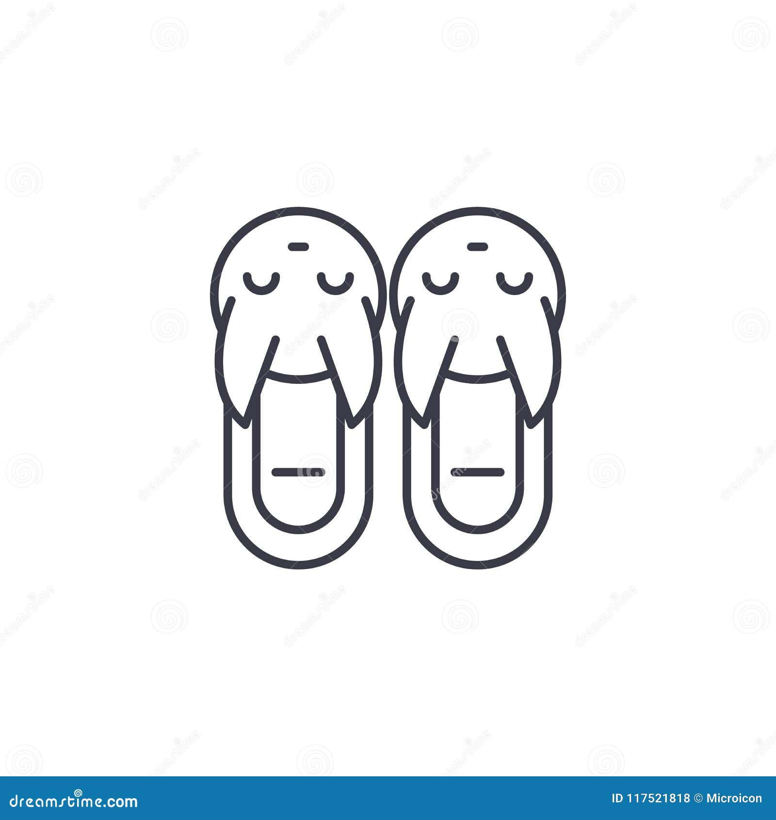 Slippers Linear Icon Concept. Slippers Line Vector Sign, Symbol ...