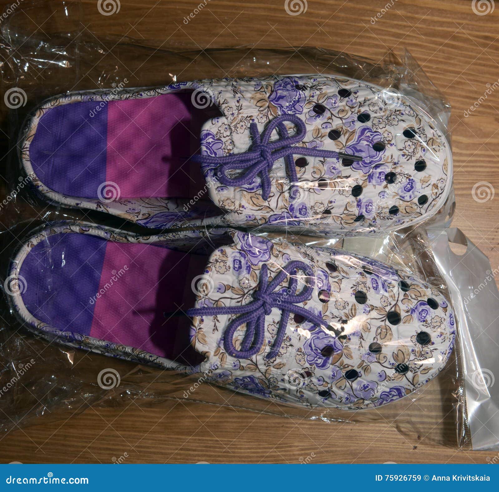 Slippers in Plastic Packaging Stock Image - Image of clothes, home ...