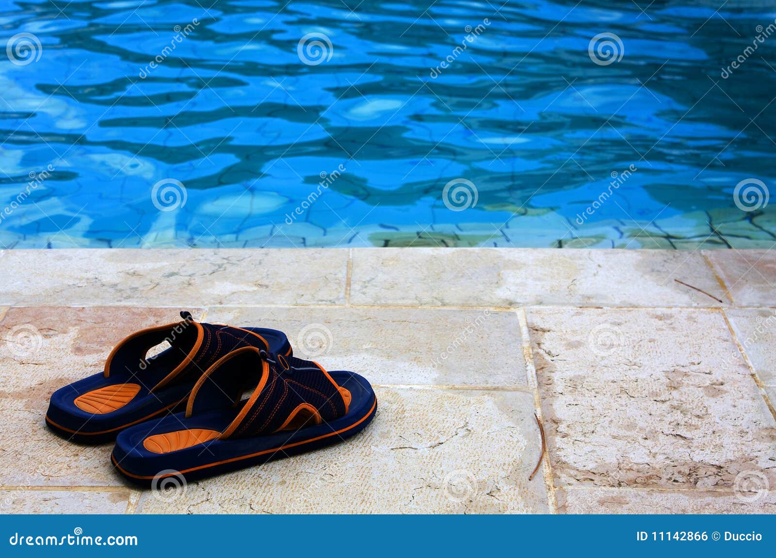 Slippers in the Swimming Pool Stock Photo - Image of pool, summer: 11142866