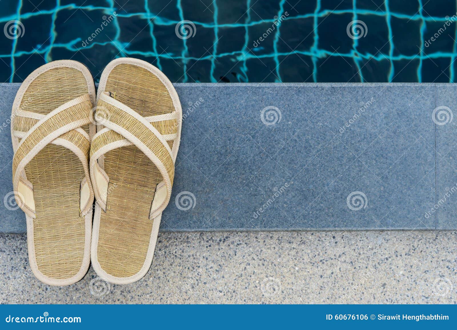 Slippers beside Swimming Pool Stock Photo - Image of relax, poolside ...