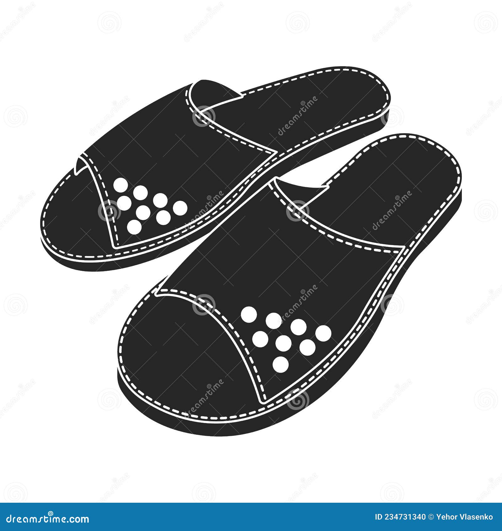 Slippers Vector Icon.Black Vector Icon Isolated on White Background ...